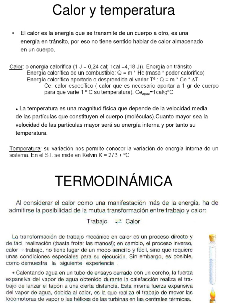 Calor y Temperatura | PDF | Calor | Termodinámica