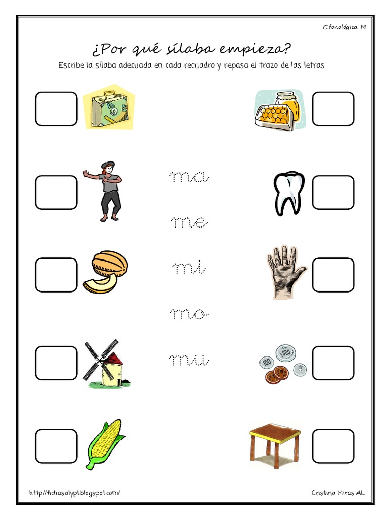 Silaba Por La Que Comienza Ma Me Mi Mo Mu | PDF