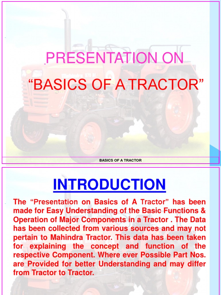 Basics of Tractors | PDF | Piston | Cylinder (Engine)