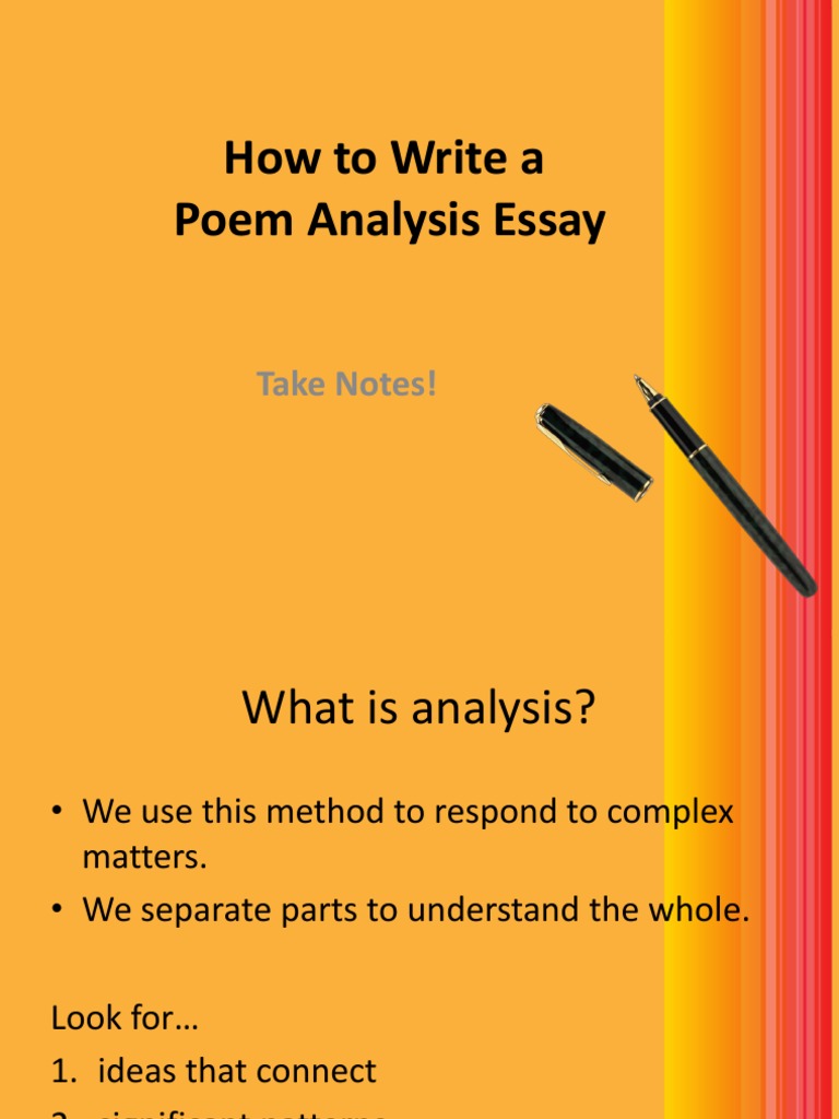 How To Write A Poem Analysis Essay: Take Notes! | PDF | Poetry | Paragraph
