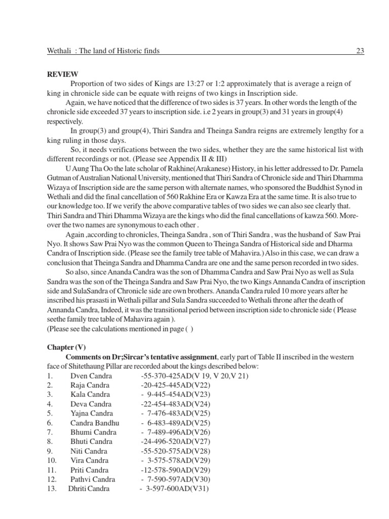 Analysis of Wethali Kings' Reigns | PDF | History