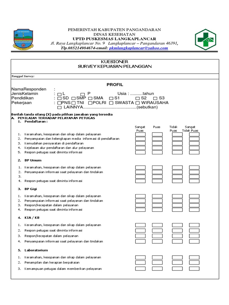 Form Survey Kepuasan Pelanggan | PDF Form Survey Kepuasan Pelanggan | PDF
