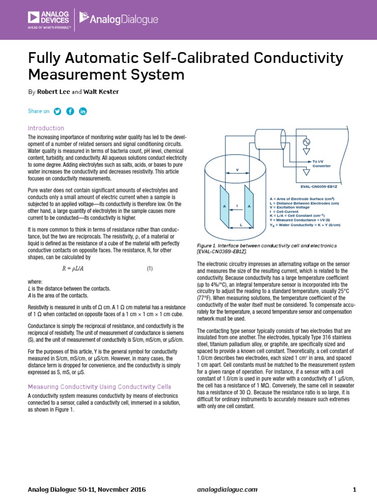 Self-Calibrated Conductivity Measurement System | PDF | Electrical ...