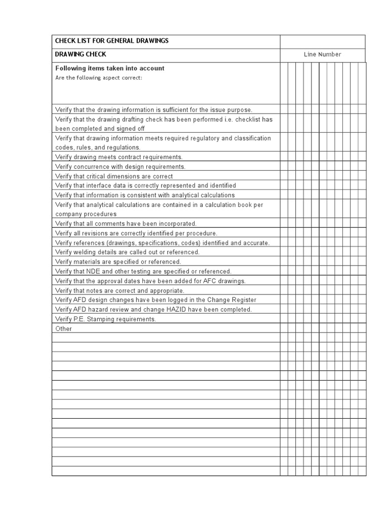 03 - Check List For General Drawings | PDF