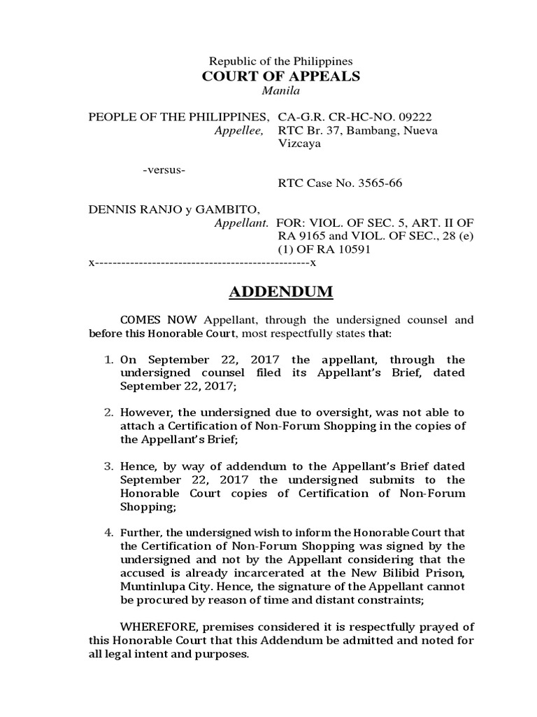 Ranjo Addendum | PDF | Courts | Public Sphere