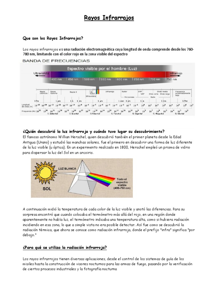 Radiación infrarroja: propiedades, descubrimiento y aplicaciones | PDF ...