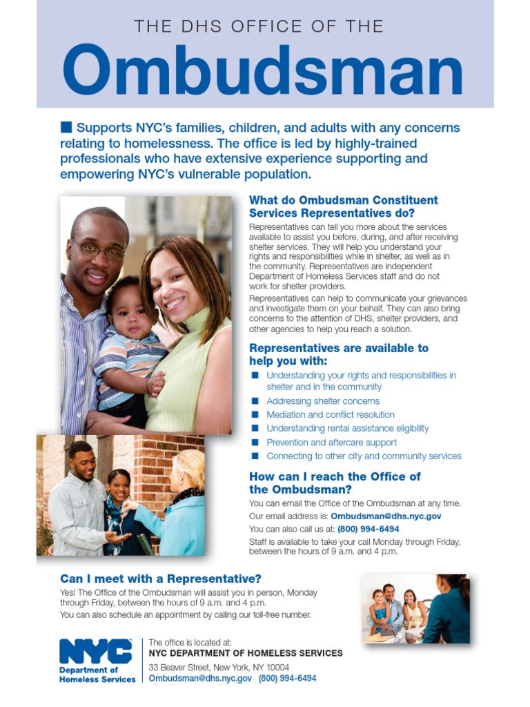 Ombudsman Flyer en | Download Free PDF | Homelessness | Right To Housing