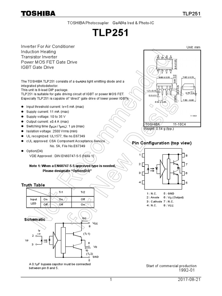 TLP251 Datasheet en 20170821 | PDF | Field Effect Transistor ...