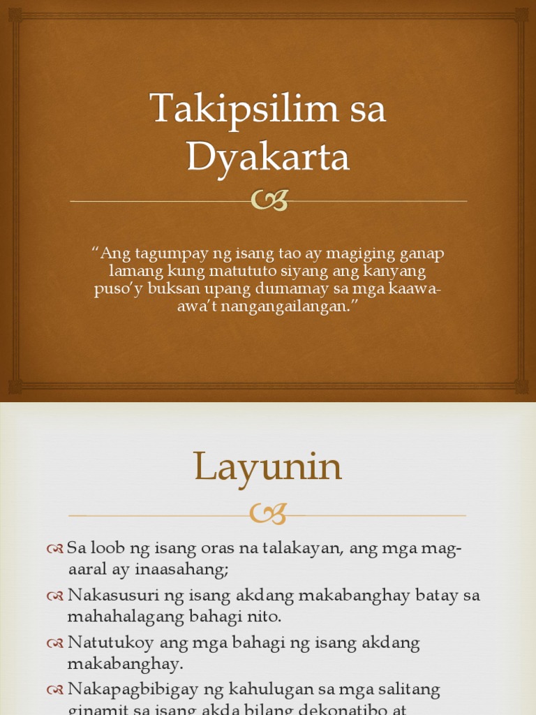 Takipsilim Sa Dyakarta