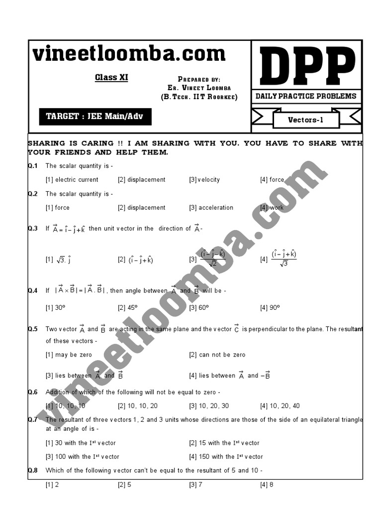 Vectors 1 PDF | Download Free PDF | Euclidean Vector | Linear Algebra