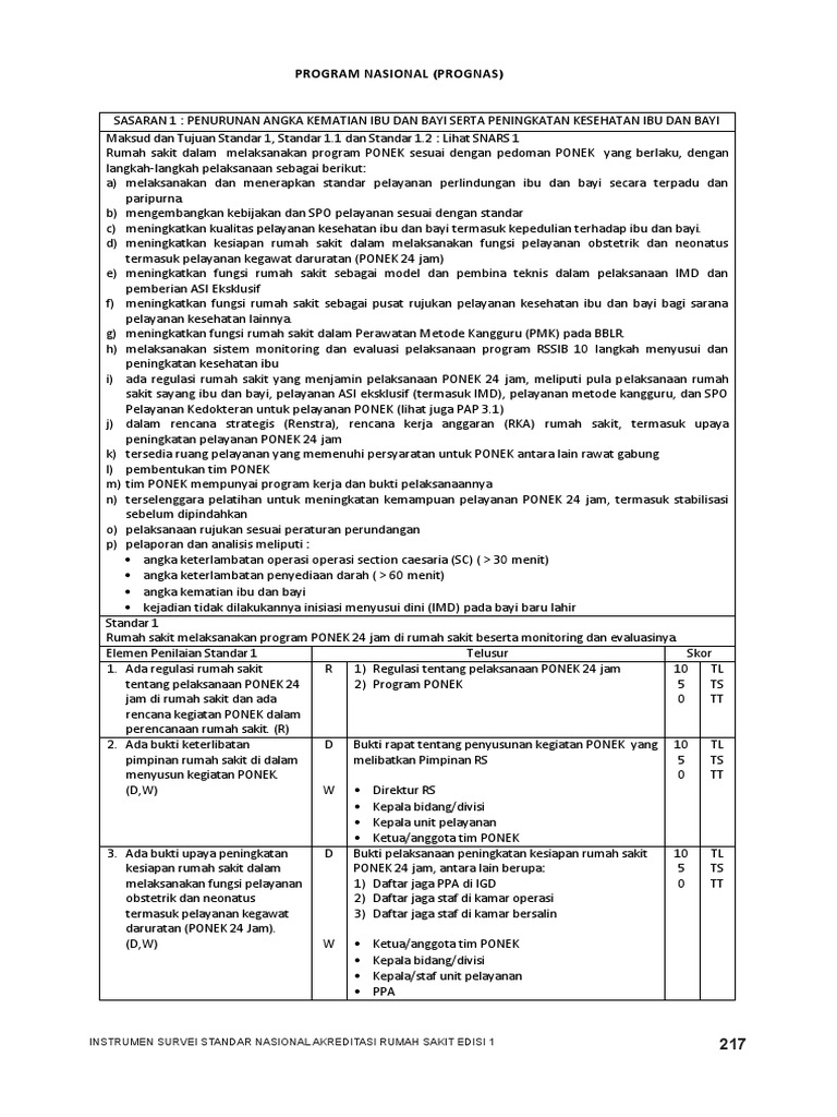 Instrumen Snars Prognas | PDF