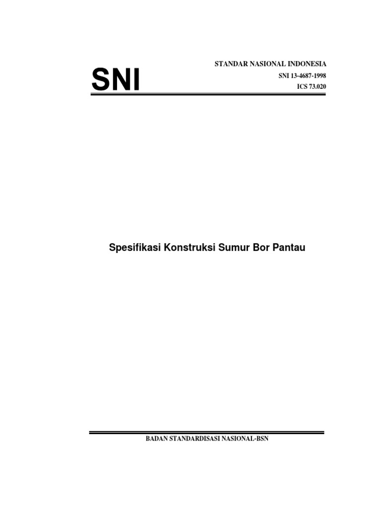Spesifikasi Konstruksi Sumur Pantau | PDF | Griya & Taman | Teknologi ...