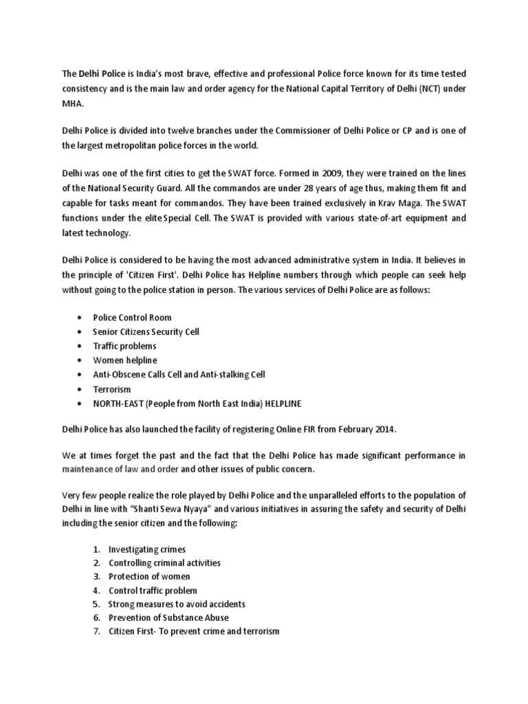 Delhi Police Script | Download Free PDF | Law Enforcement | Crime ...