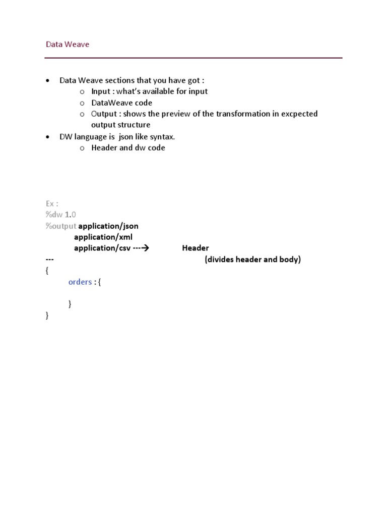 Data Weave Mule | PDF | Json | Comma Separated Values