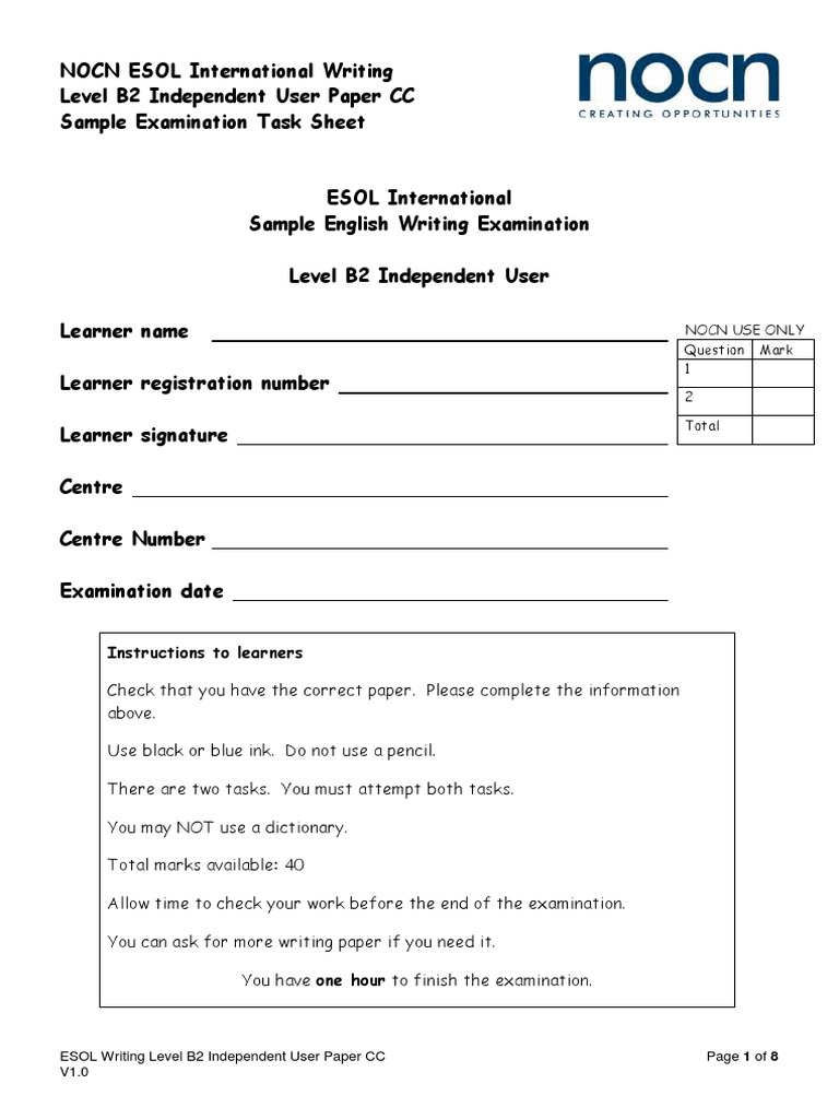 b2 s3 Writing | PDF | English Language | Paper