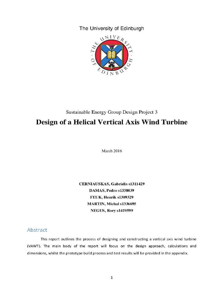 Wind Turbine Report | PDF