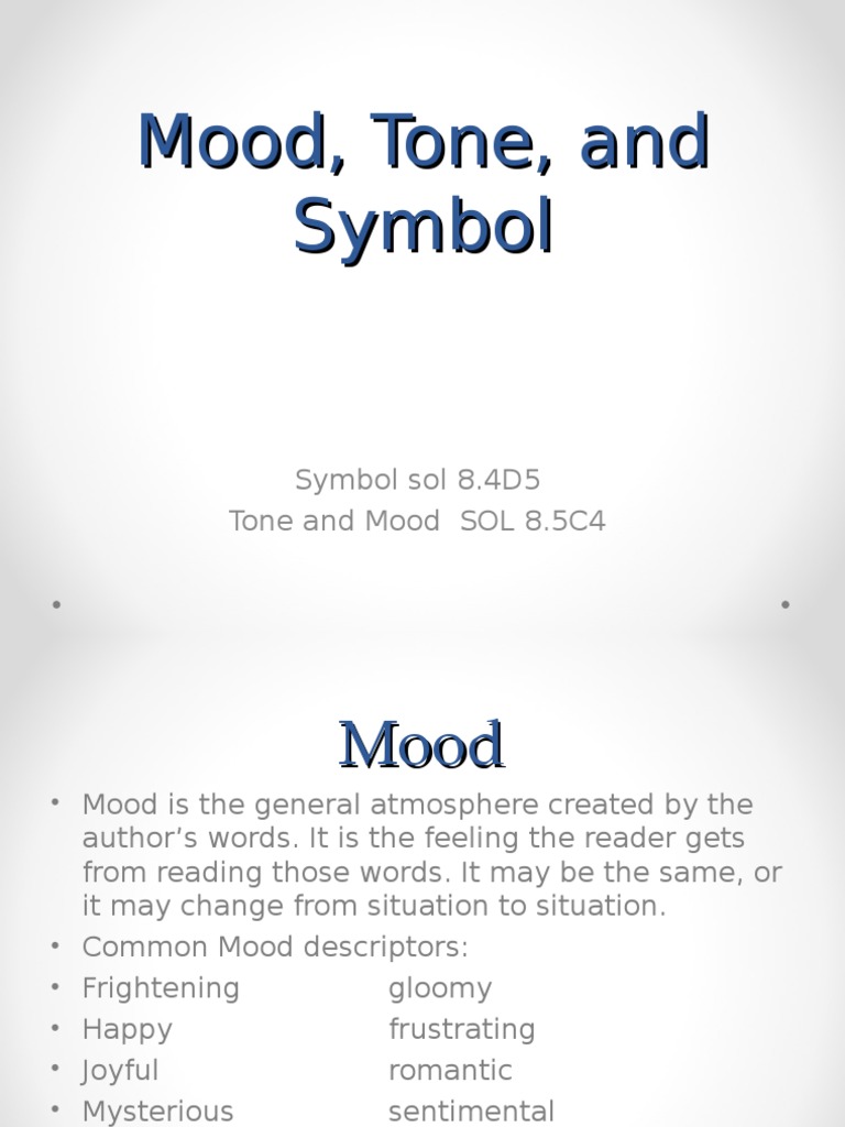 Mood Tone Symbol in Sol Format PPT | PDF | Language Arts & Discipline