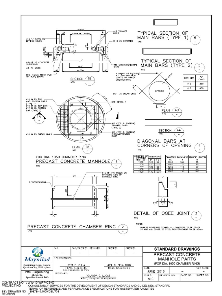Precast Concrete Manhole Parts: PMD - Engineering | PDF