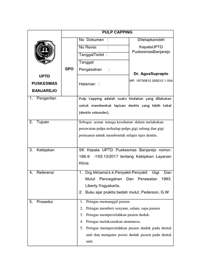 Sop Pulp Capping | PDF