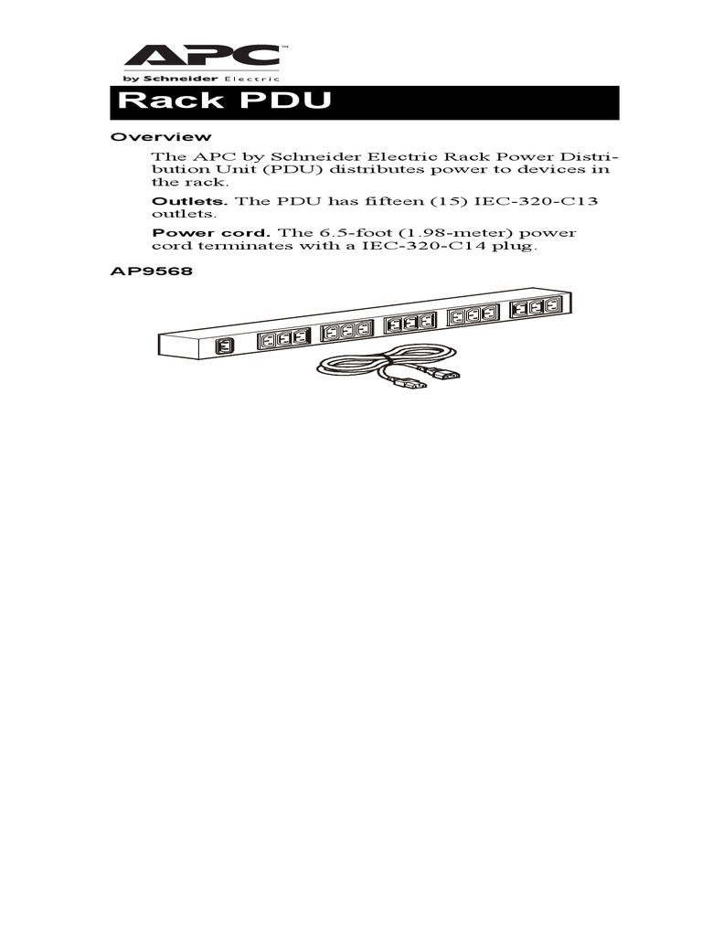 Rack Pdu (Ap9568) | PDF | Technology & Engineering
