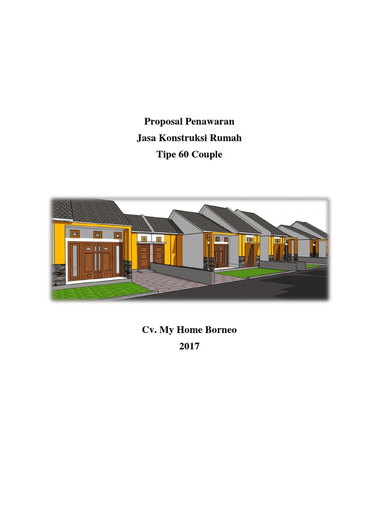 Proposal Penawaran Jasa Konstruksi Rumah Tipe 60 Couple | PDF