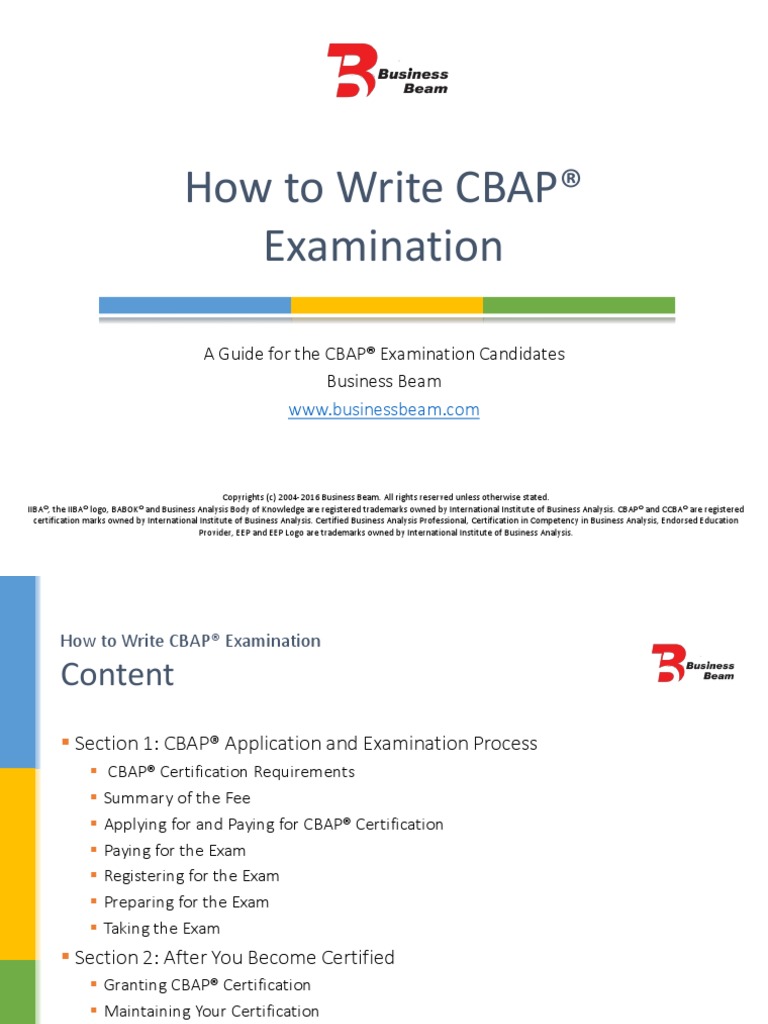 How To Write Cbap Examinations | PDF | Identity Document | Business ...