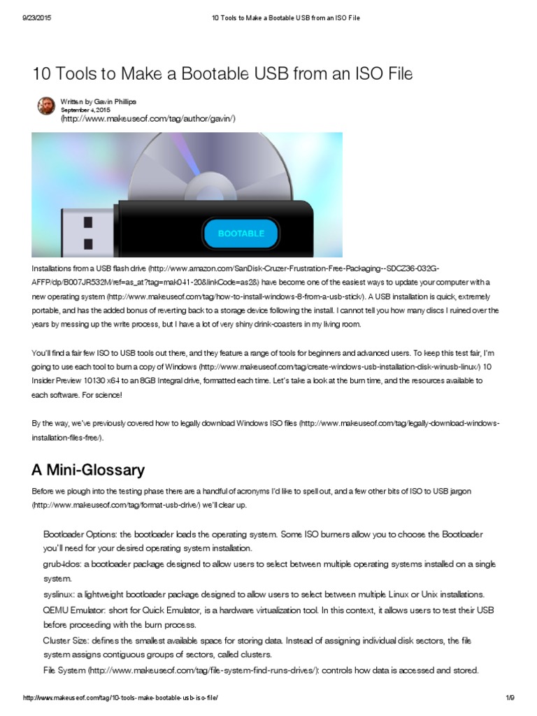 10 Tools To Make A Bootable USB From An ISO File | PDF | File System ...