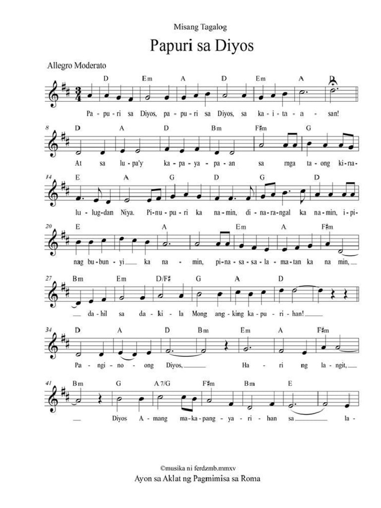 Papuri Sa Diyos - Ferdz Bautista | PDF