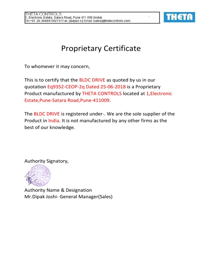Proprietary Certificate Format | Business
