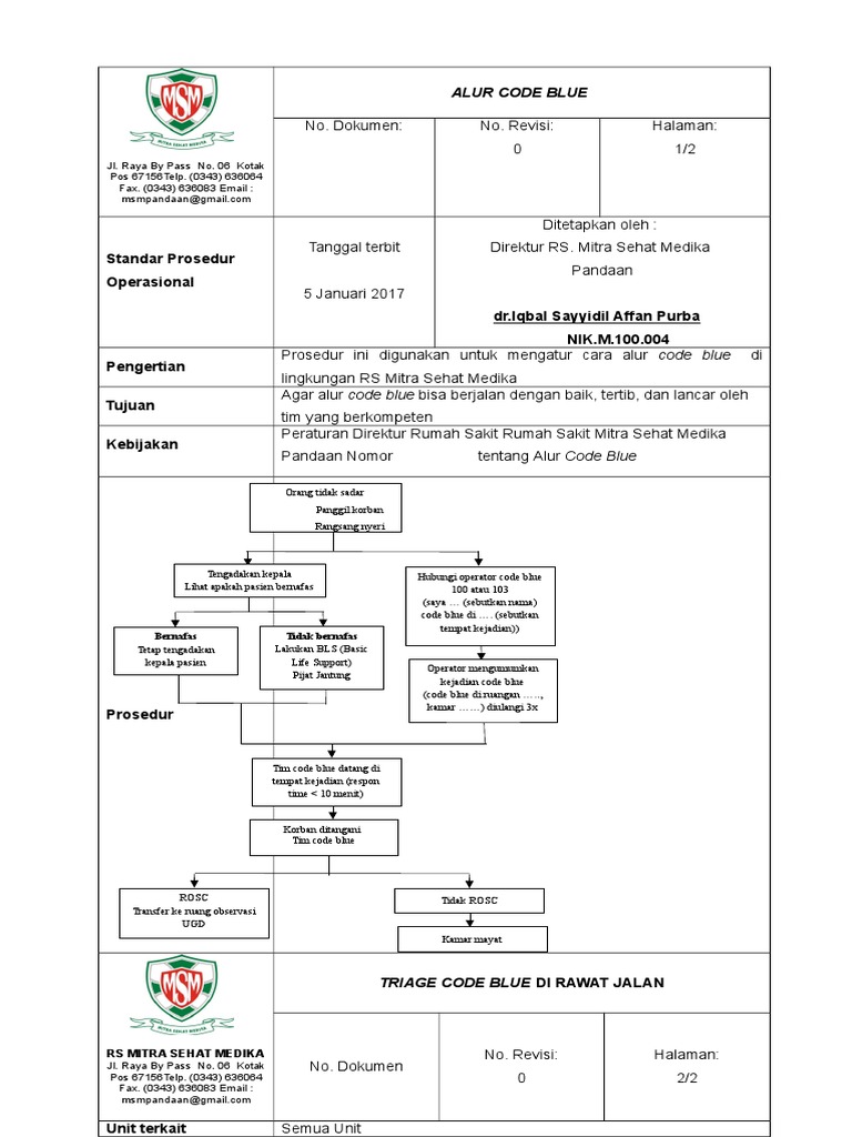 Spo Alur Code Blue | PDF
