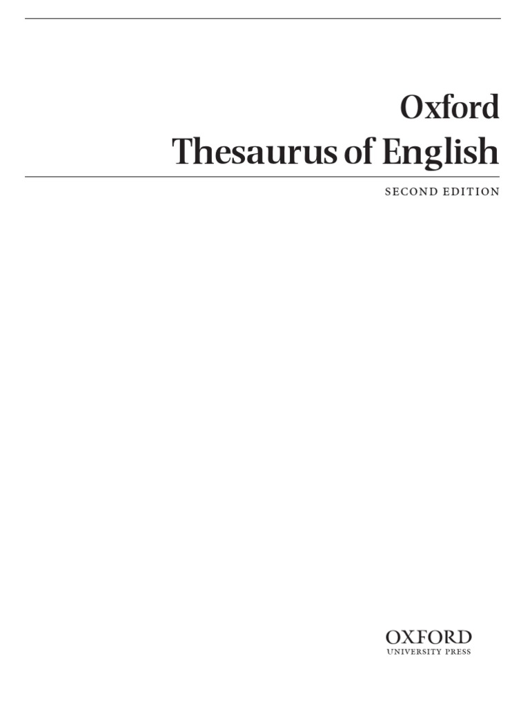 Thesaurus of English: Oxford | PDF | Books | Nature