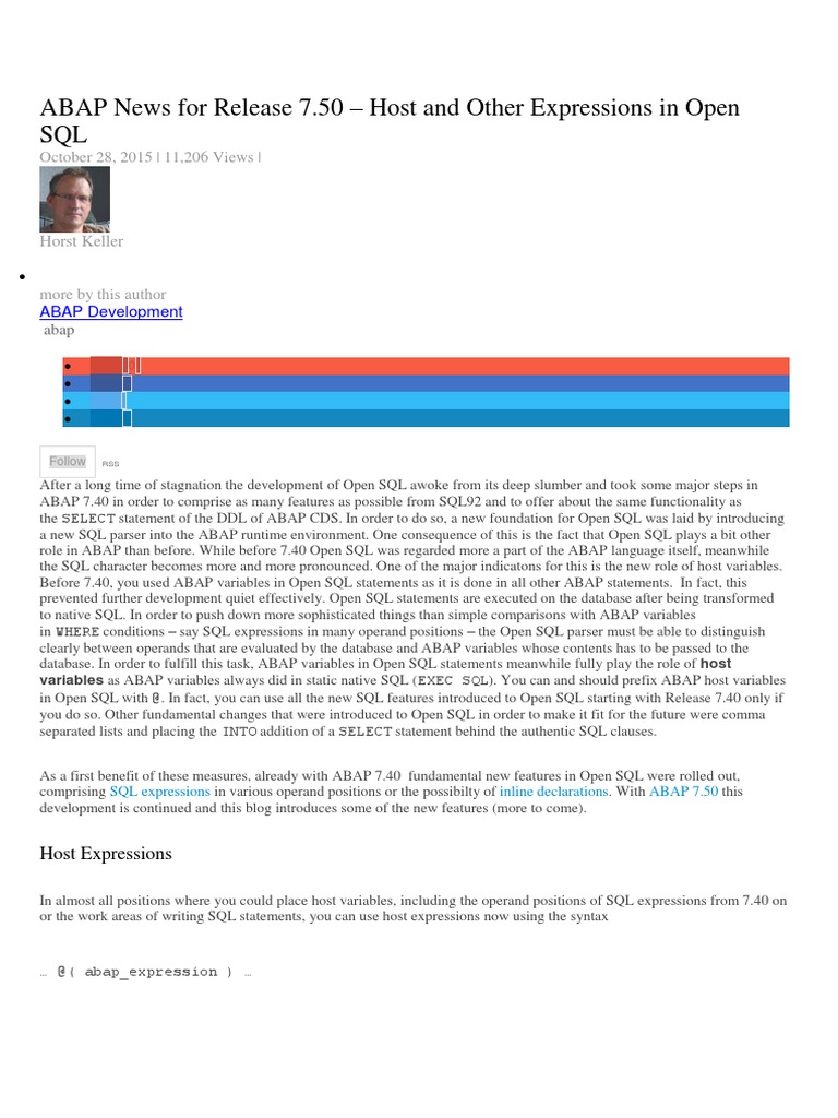 Novos Comandos ABAP Versão 7.50 | PDF | Database Transaction | Databases