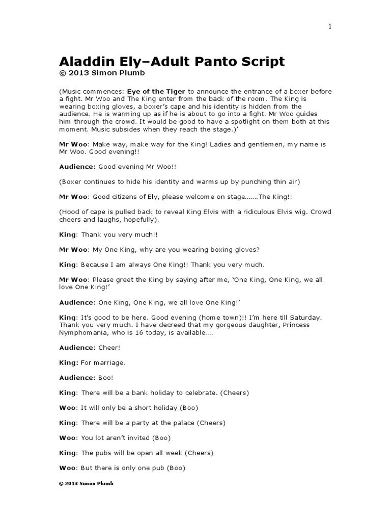 Aladdin Script | Leisure | Free 30-day Trial | Scribd