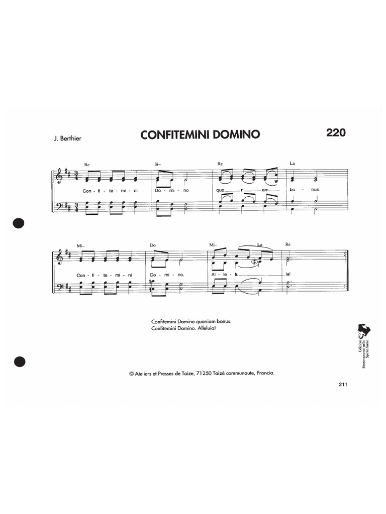 Confitemini Domino Berthier Taizé T Re00351 D 2c4sctba0