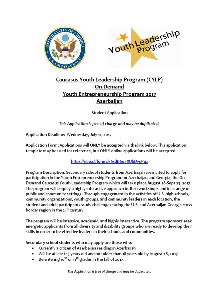Youth Leadership Program | PDF | Entrepreneurship | Leadership