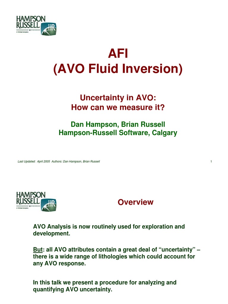 Measuring AVO Uncertainty | PDF | Statistical Theory | Statistics