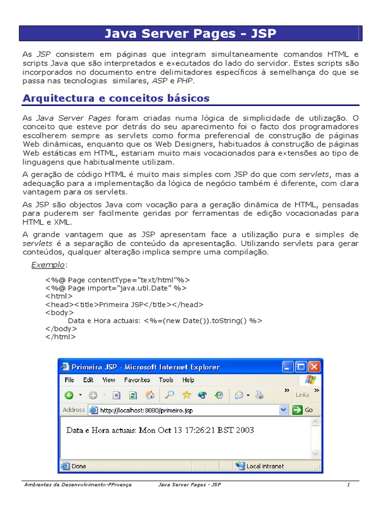(JSP) ISEP - Java Server Pages (Português) | PDF | Páginas do servidor ...