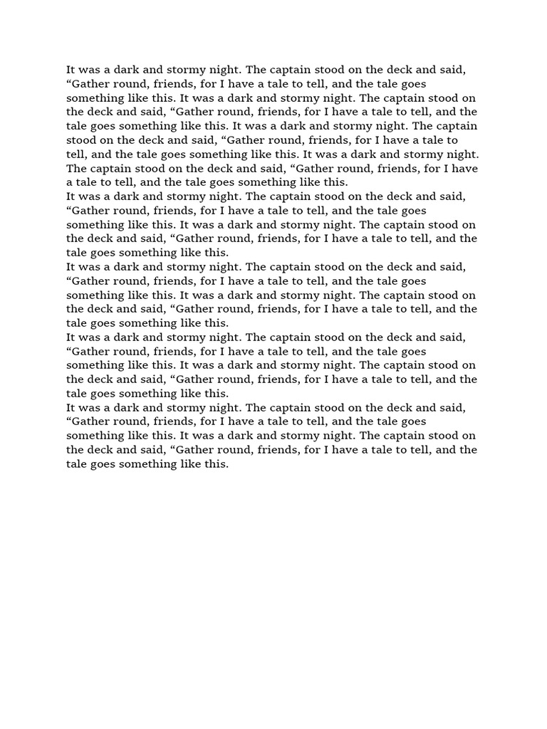 It Was A Dark and Stormy Night | PDF