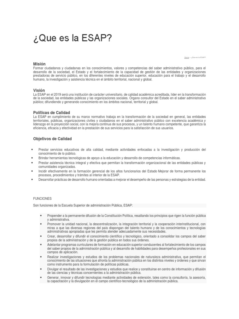 Que es la ESAP | Administración Pública | Liderazgo