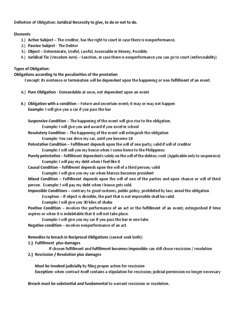 Definition of Obligation | PDF | Guarantee | Debtor