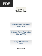 IFE and EFE Matrix Overview | PDF | Weighted Arithmetic Mean | Supply Chain