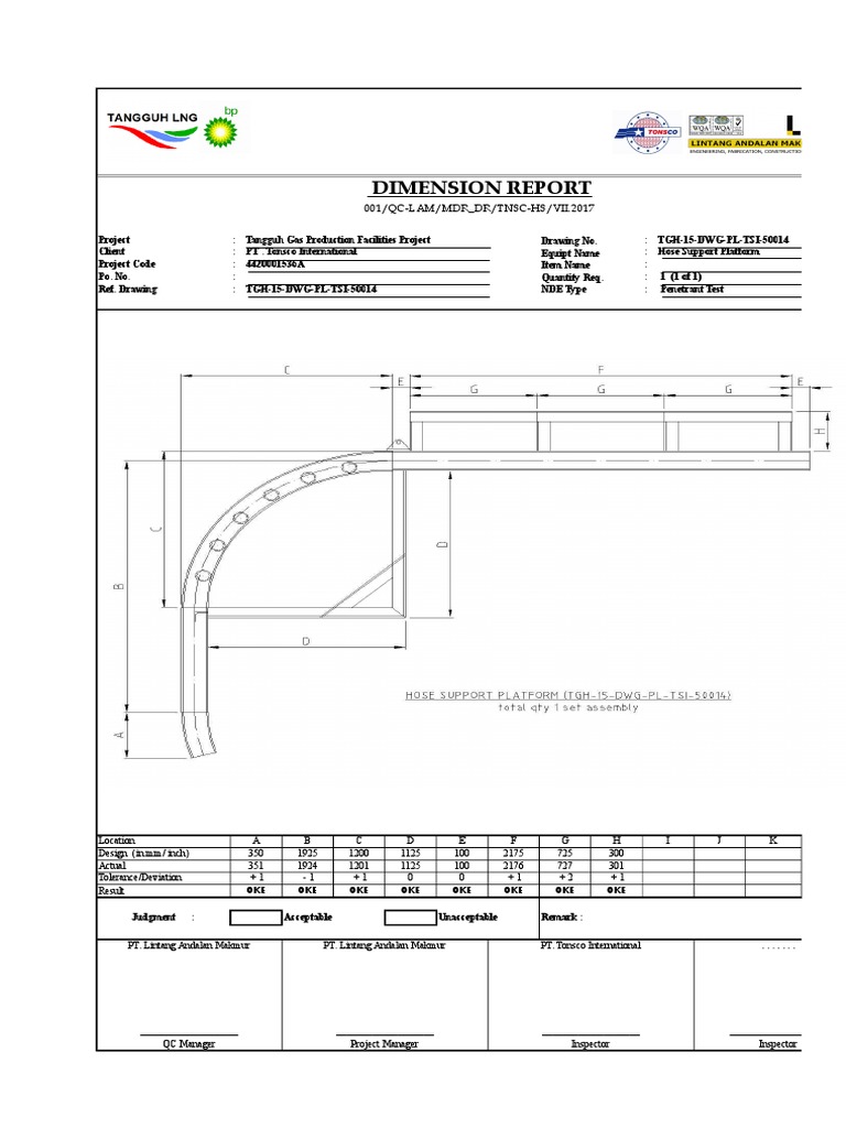 Dimension Report: 001/QC-LAM/MDR - DR/TNSC-HS/VII.2017 | PDF ...