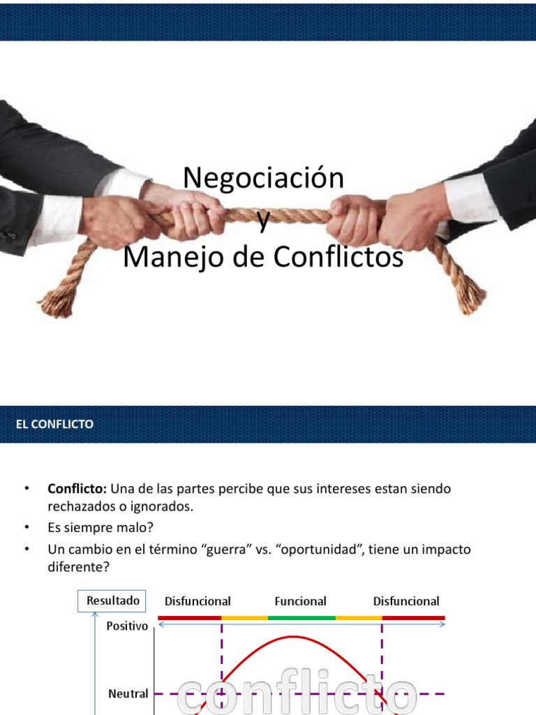 Manejo de Conflictos y Negociación | PDF | Conflicto (proceso) | Negociación