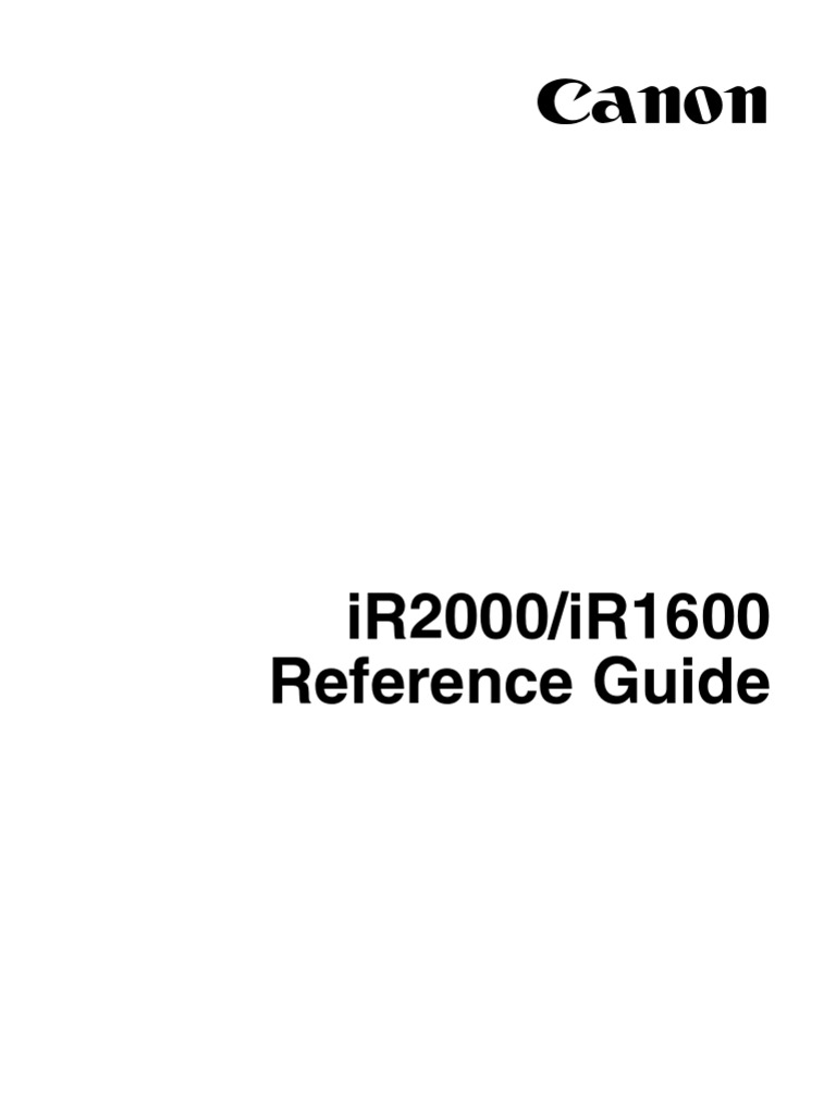 Canon IR 1600-2000 | PDF | High Voltage | Photocopier