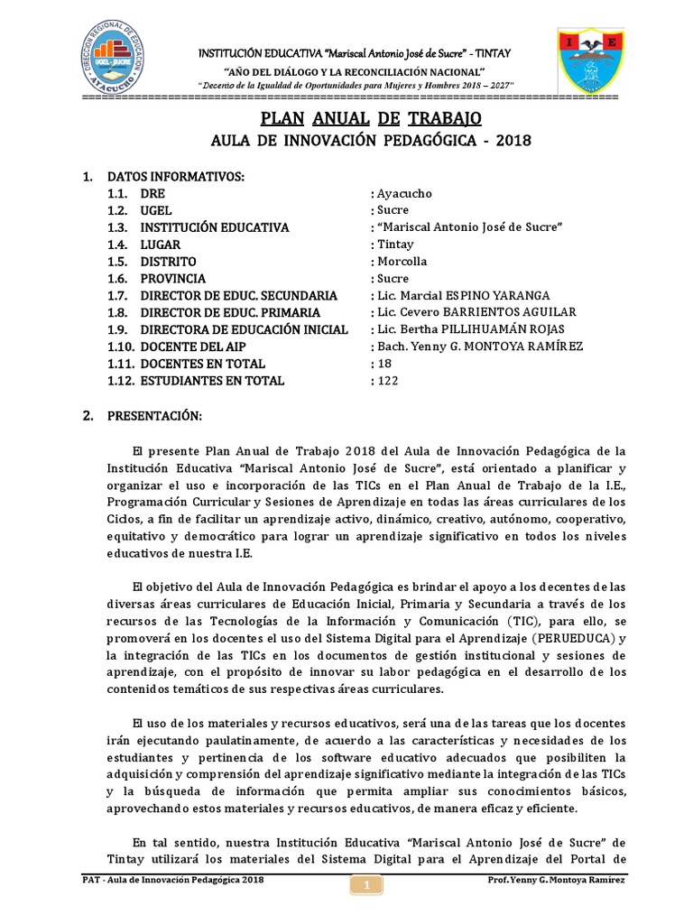 Pat Aip - 20188 | PDF | Maestros | Tecnología de información y ...