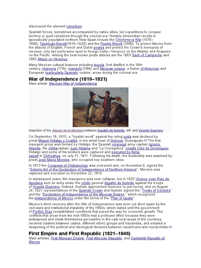 War of Independence (1810-1821) : Main Article | PDF | Mexico ...