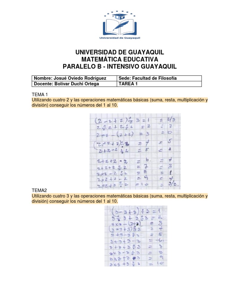Tarea 1 - Mate | PDF
