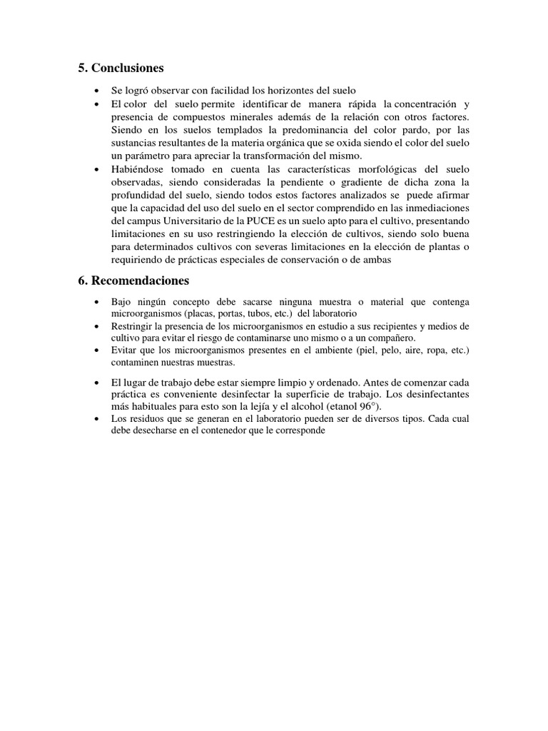 Informe Practica 1 Recomendaciones y Conclusiones