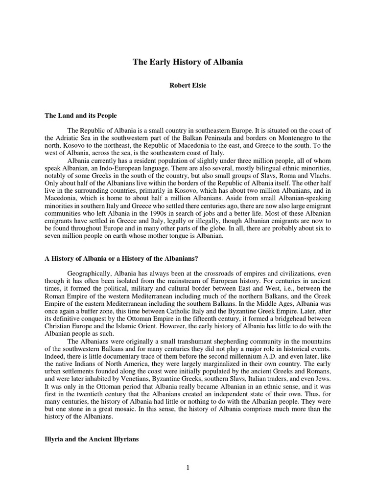 A 2015 Early History Albania | PDF | Albania | Albanians