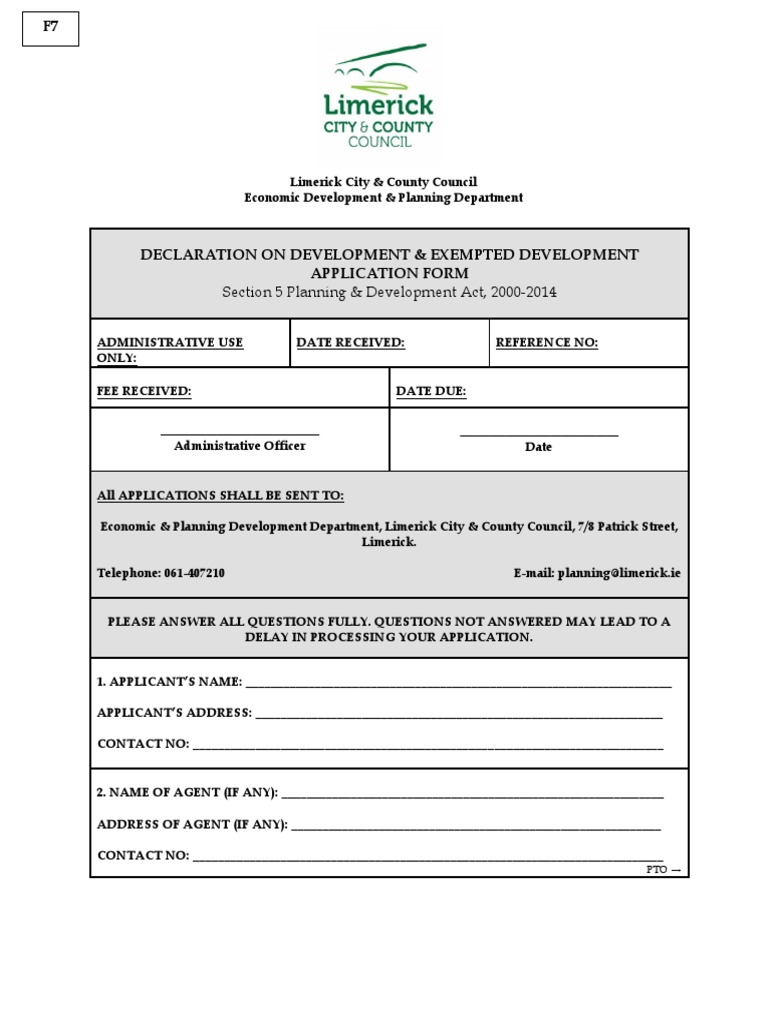 Section 5 Development Declaration Form | PDF | Government | Business